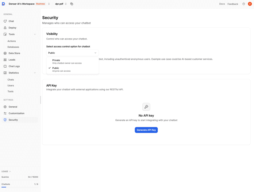 How to Create a Chatbot With Your Documents | Denser.ai